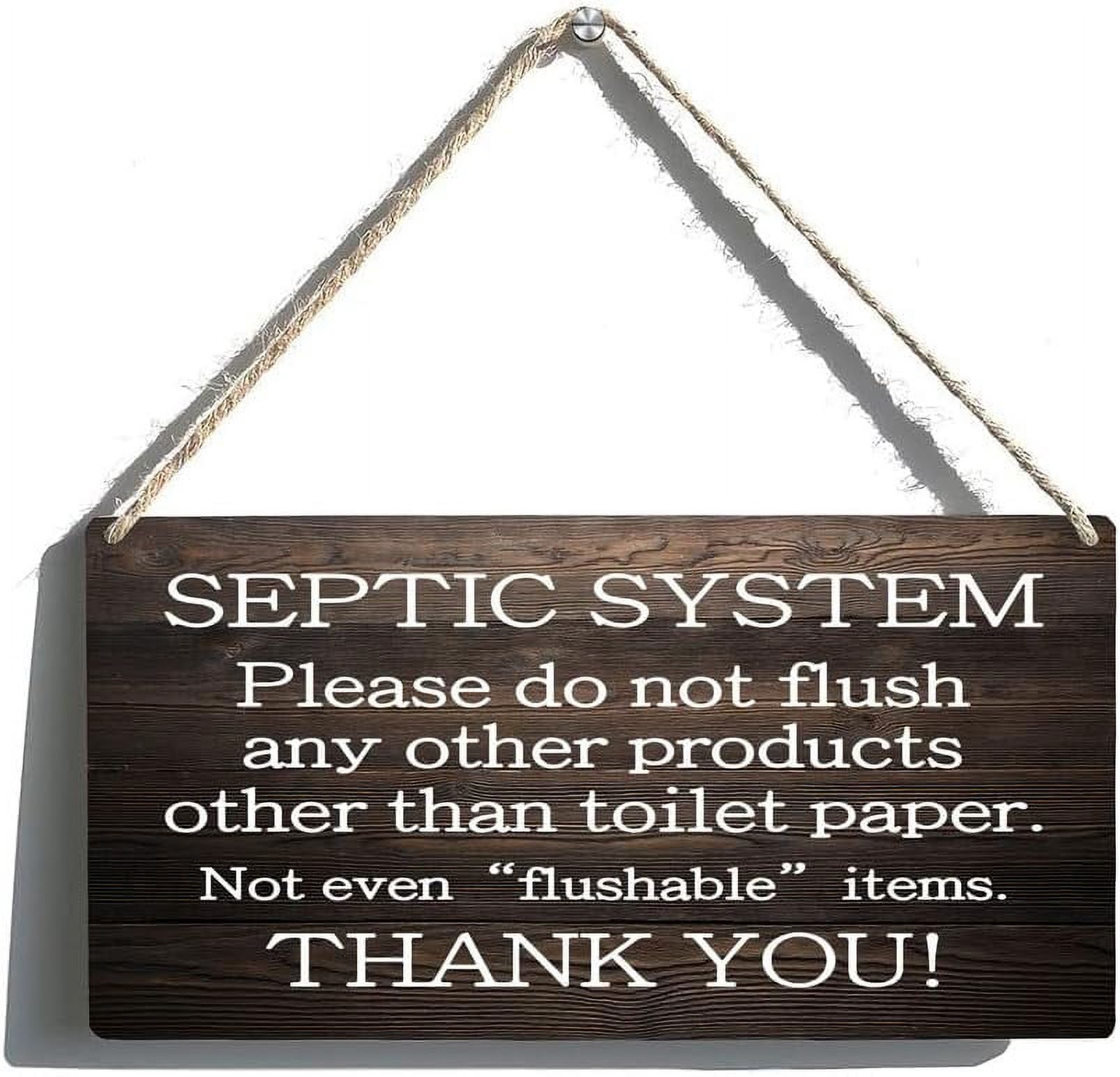 Wood Sign 6x12 Inch Wooden Signs Room Decorations Septic System Please ...