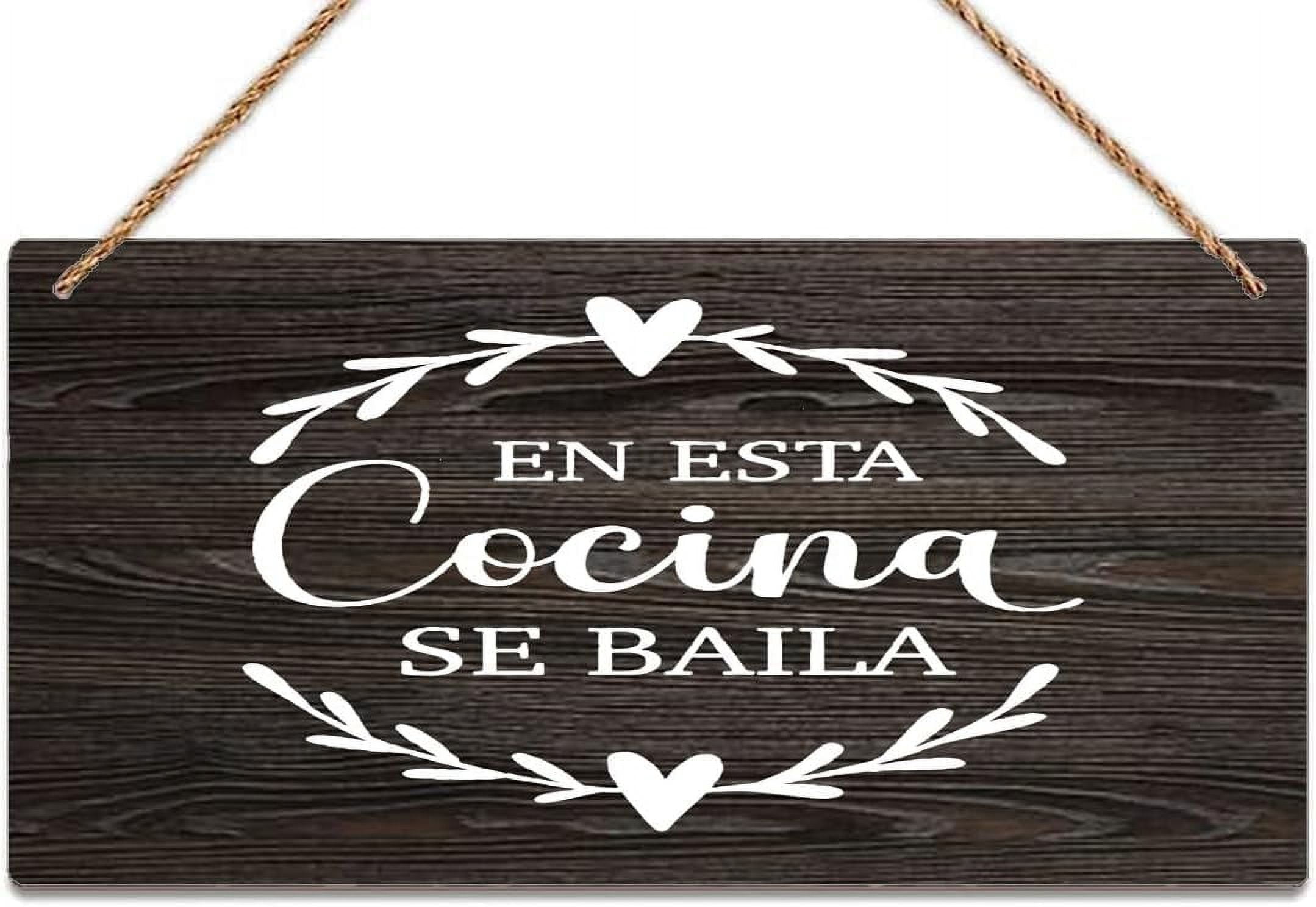 Wood Sign 6x12 Inch Wooden Signs Room Decorations Spanish Cocina Sign ...