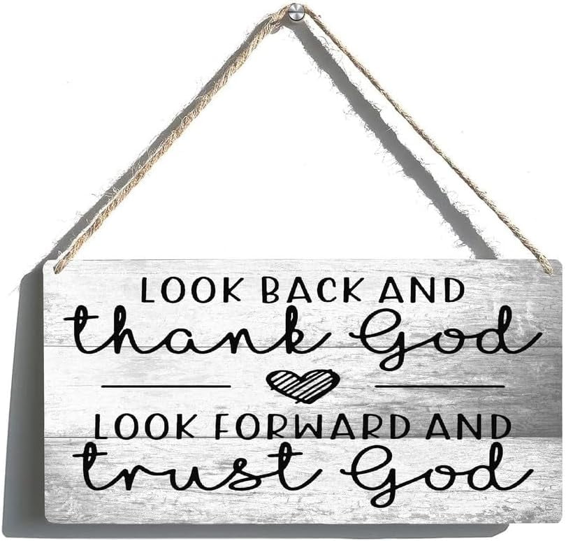 Wood Sign 6x12 Inch Wooden Signs Room Decorations Thank God Sign Trust ...