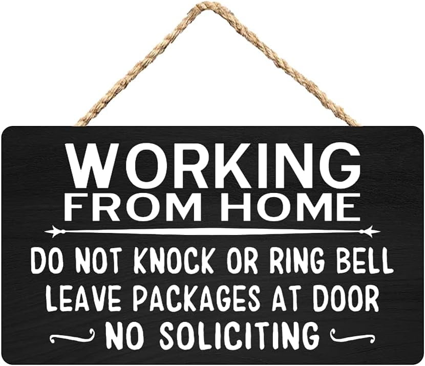 Wood Sign 6x12 Inch Working From Home Sign Do Not Knock Or Ring Bell ...