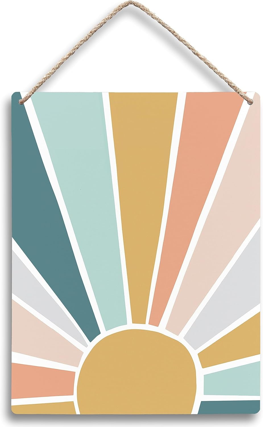 Wood Sign 8x10 Inch Abstract Colorful Sun Sunshine Wooden Signs Boho Wall Hanging Boho Wall ...