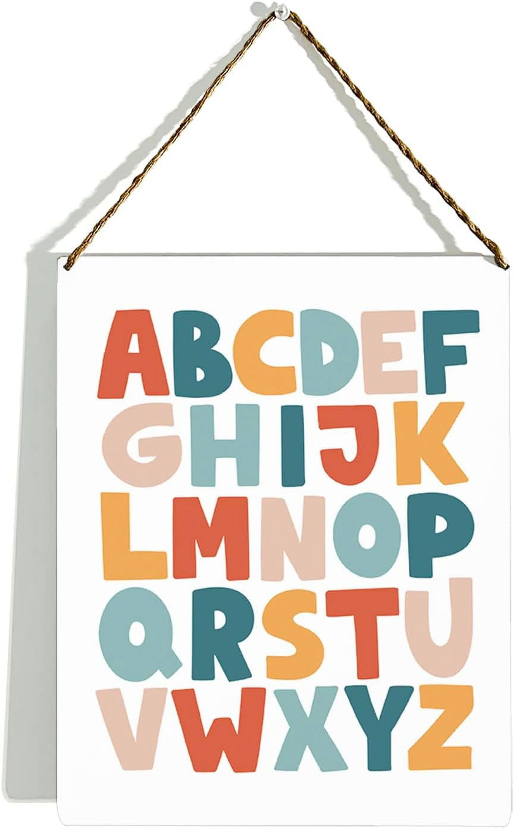 Wood Sign 8x10 Inch Alphabet Sign Playroom Sign 26 English Letters ...
