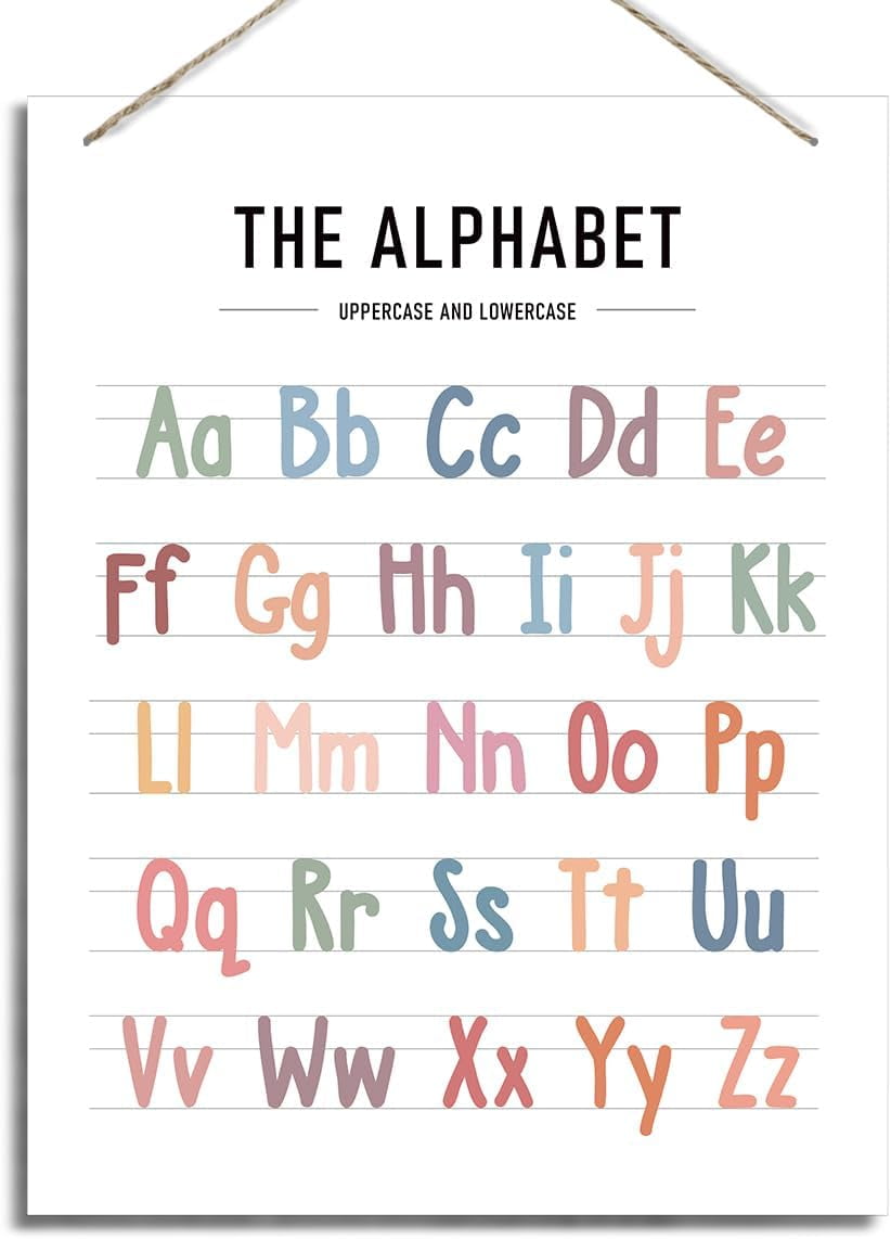 Wood Sign 8x10 Inch Alphabet Sign Abc Sign The Alphabet Uppercase And ...