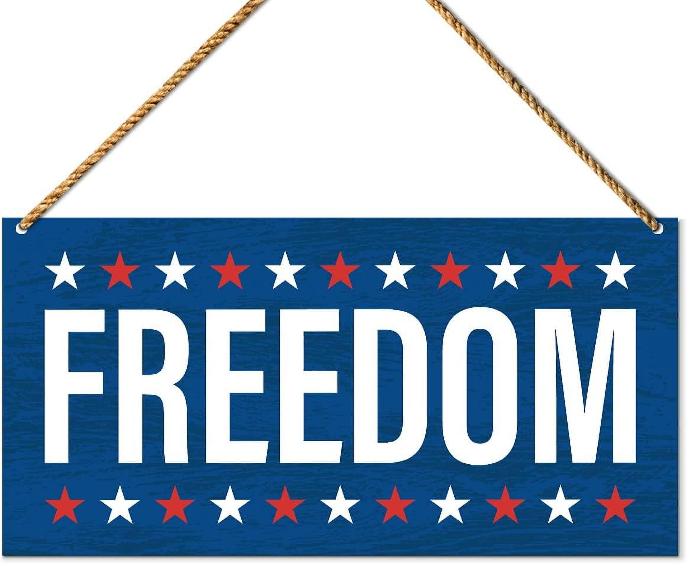 Wood Sign 5x10 Inch America Patriotic Sign Decor Freedom July 4th Home ...