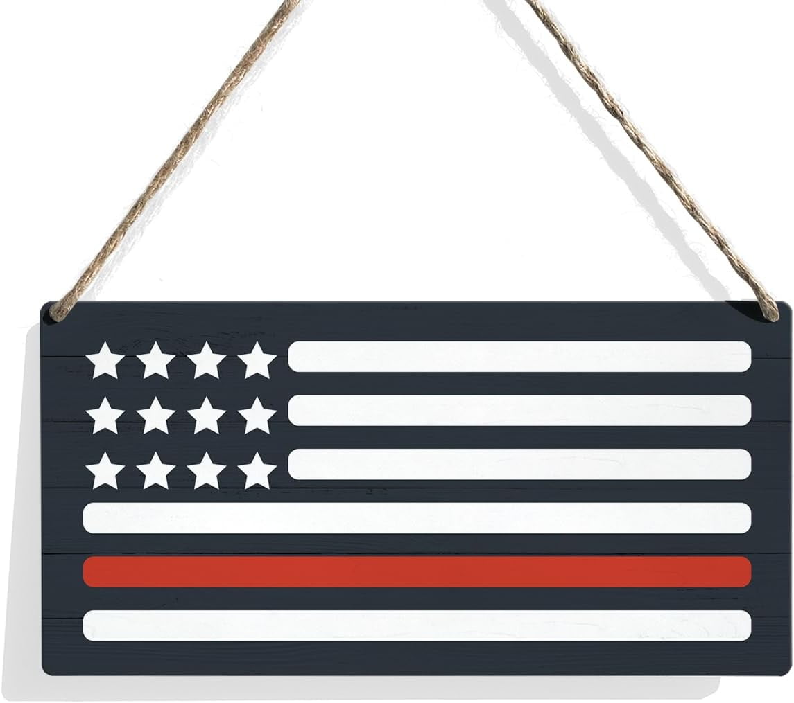 Wood Sign 5x10 Inch American Flag Wooden Rustic Signs Home Wall Decor ...
