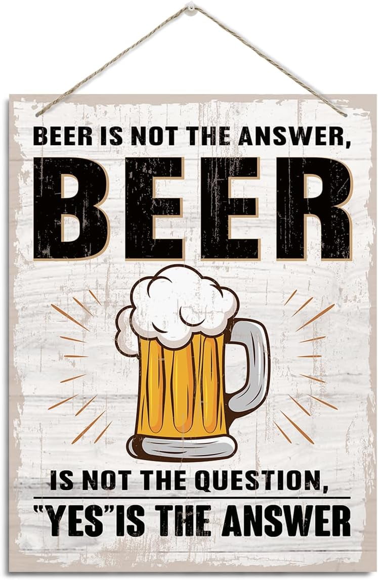 Wood Sign 8x10 Inch Bar Sign Beer Quote Sign Unique Bar Decor Rustic ...