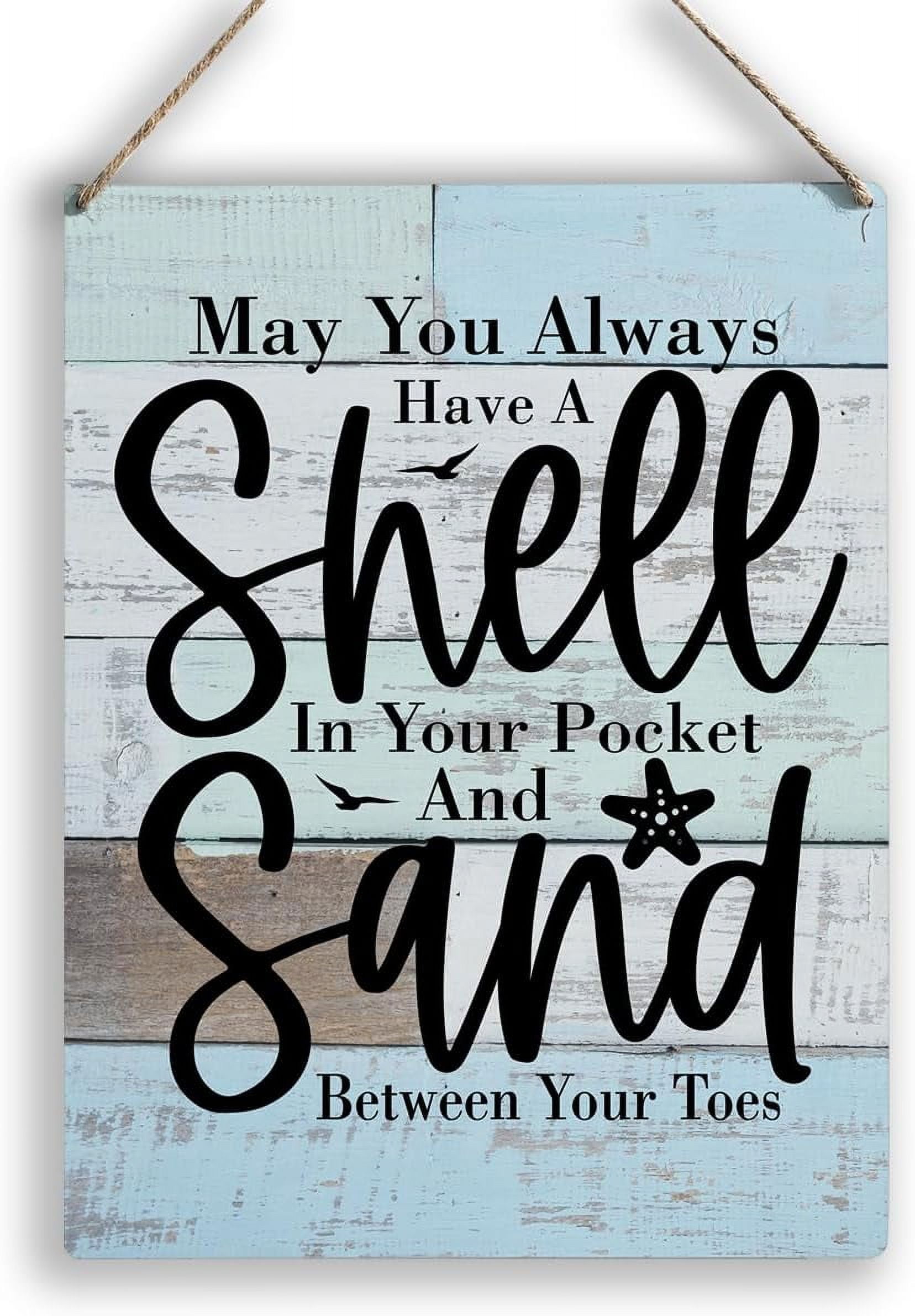Wood Sign 8x10 Inch Beach Lover Wooden Rustic Signs Home Wall Decor ...