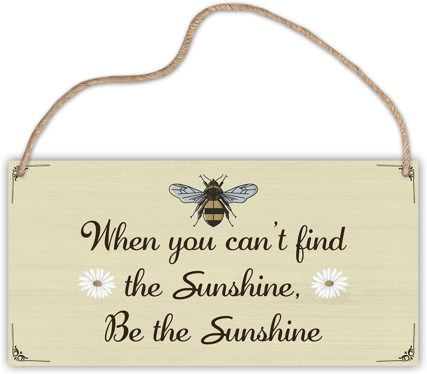 Wood Sign 5x10 Inch Bee Decor Wooden Hanging Sign Plaque Motivational ...