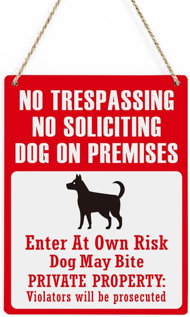 Wood Sign 8x10 Inch Beware Of Dog Sign No Trespassing Dog Home Decor ...