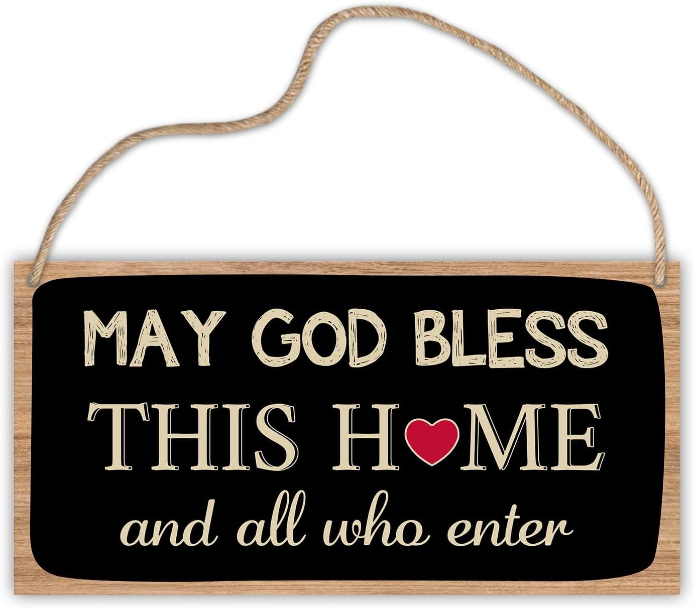 Wood Sign 5x10 Inch Bless This Home Wall Decor Wooden Hanging Plaque May God Bless This Home And ...