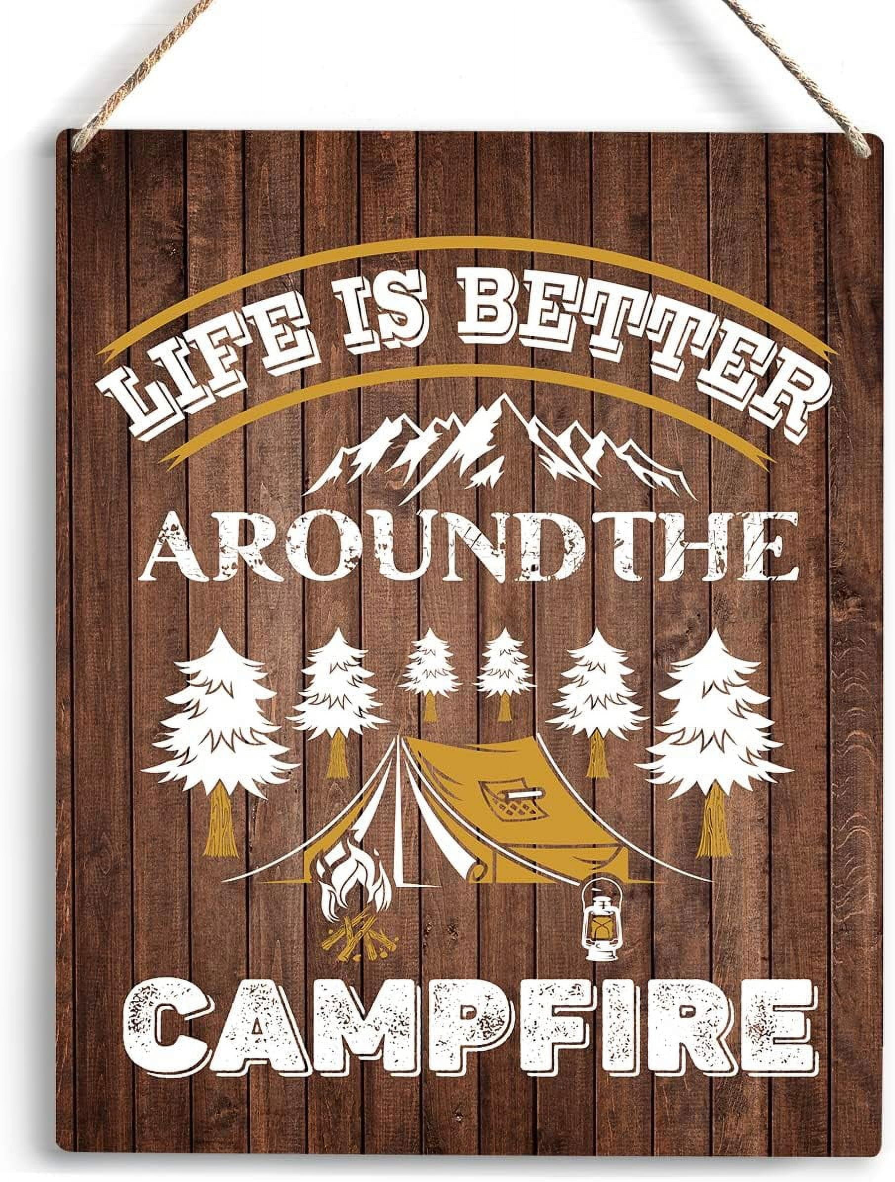 Wood Sign 8x10 Inch Camping Accessories Life Is Better Around The ...