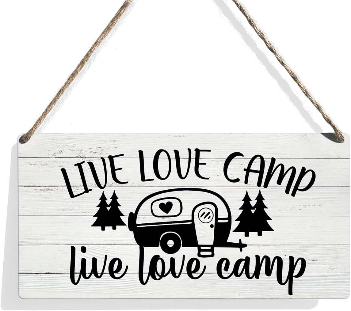 Wood Sign 5x10 Inch Camping Wooden Rustic Signs Home Wall Decor Country ...