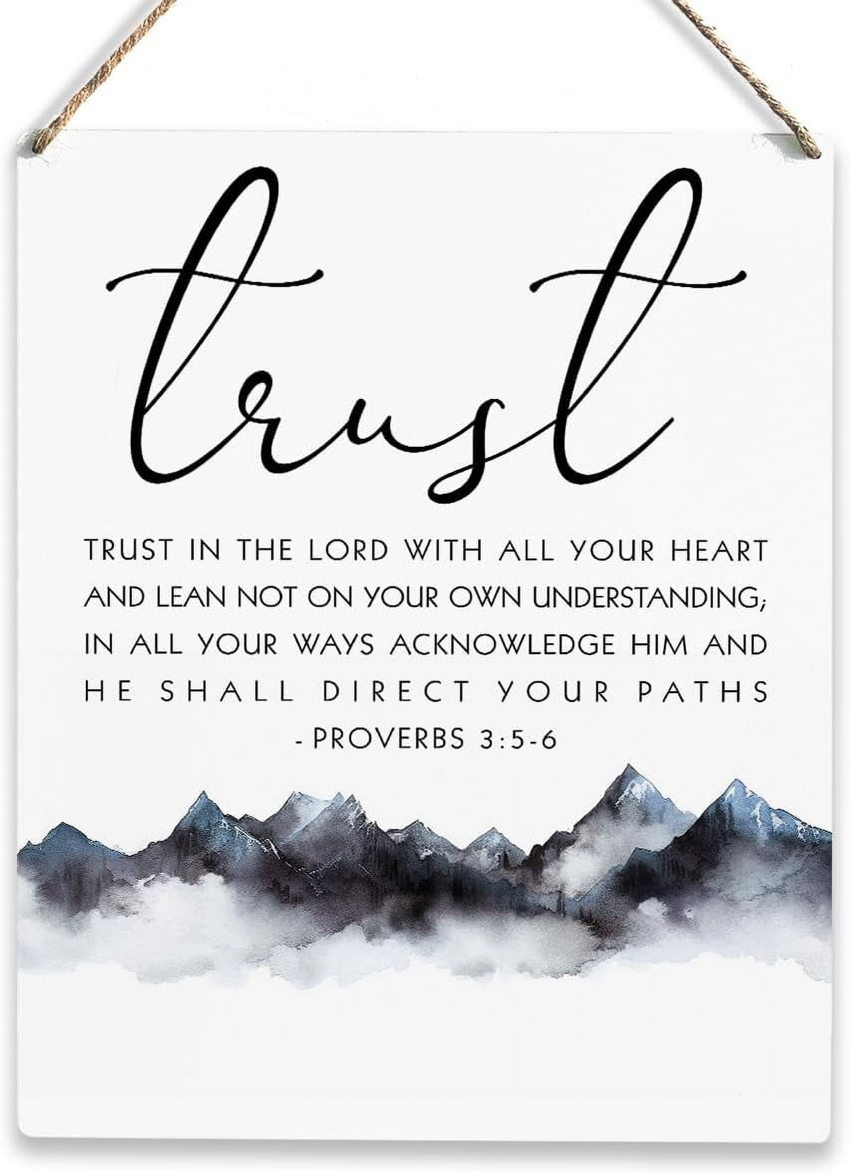 Wood Sign 8x10 Inch Christian Quotes Wall Decor Encouraging Rustic ...