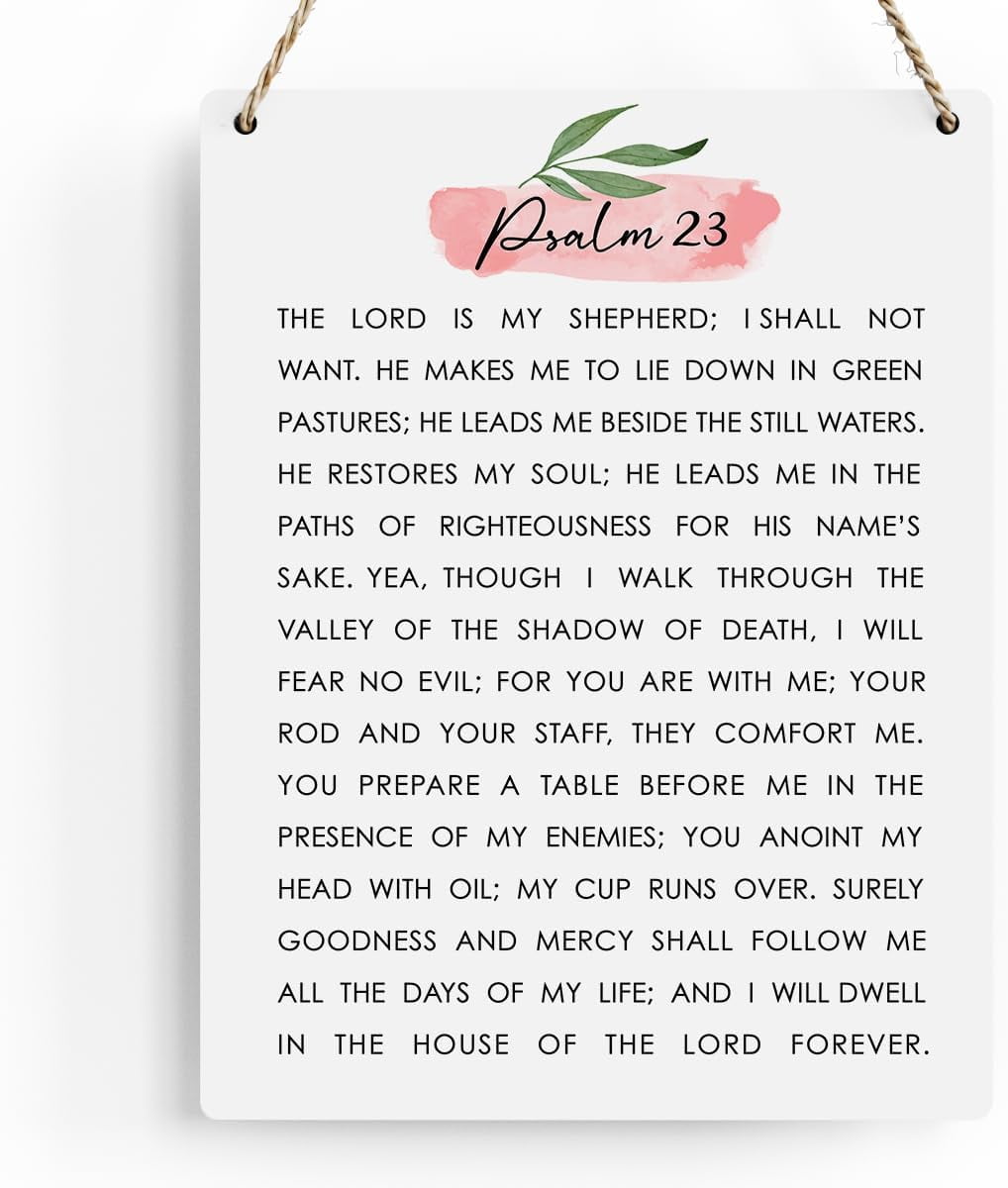 Wood Sign 8x10 Inch Christian Wall Decor Inspirational Decor Psalm 23 ...