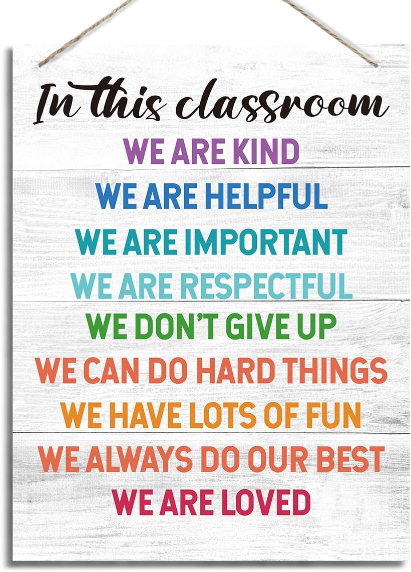 Wood Sign 8x10 Inch Classroom Decor Decorative Hanging Wood Plaque For ...
