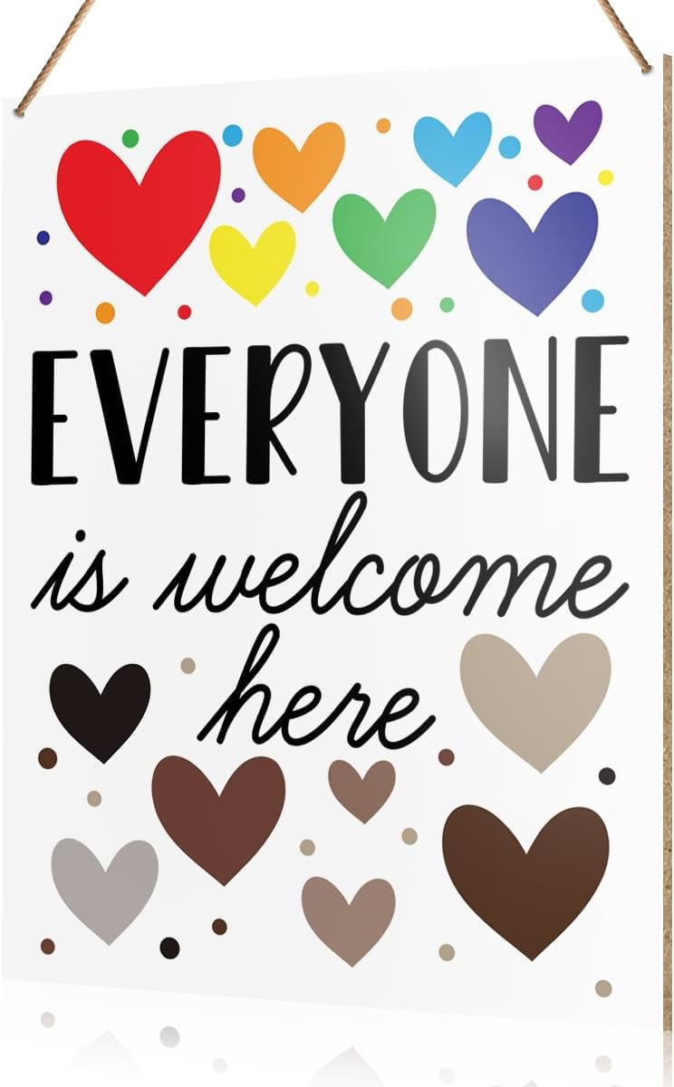 Wood Sign 8x10 Inch Classroom Wall Sign Decor Everyone Is Welcome Here ...