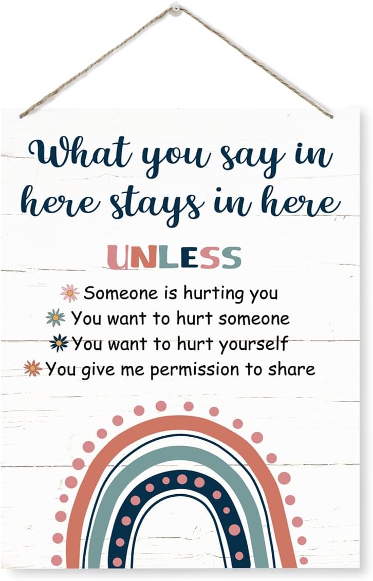 Wood Sign 8x10 Inch Counseling Room Decor What You Say In Here Stays In ...