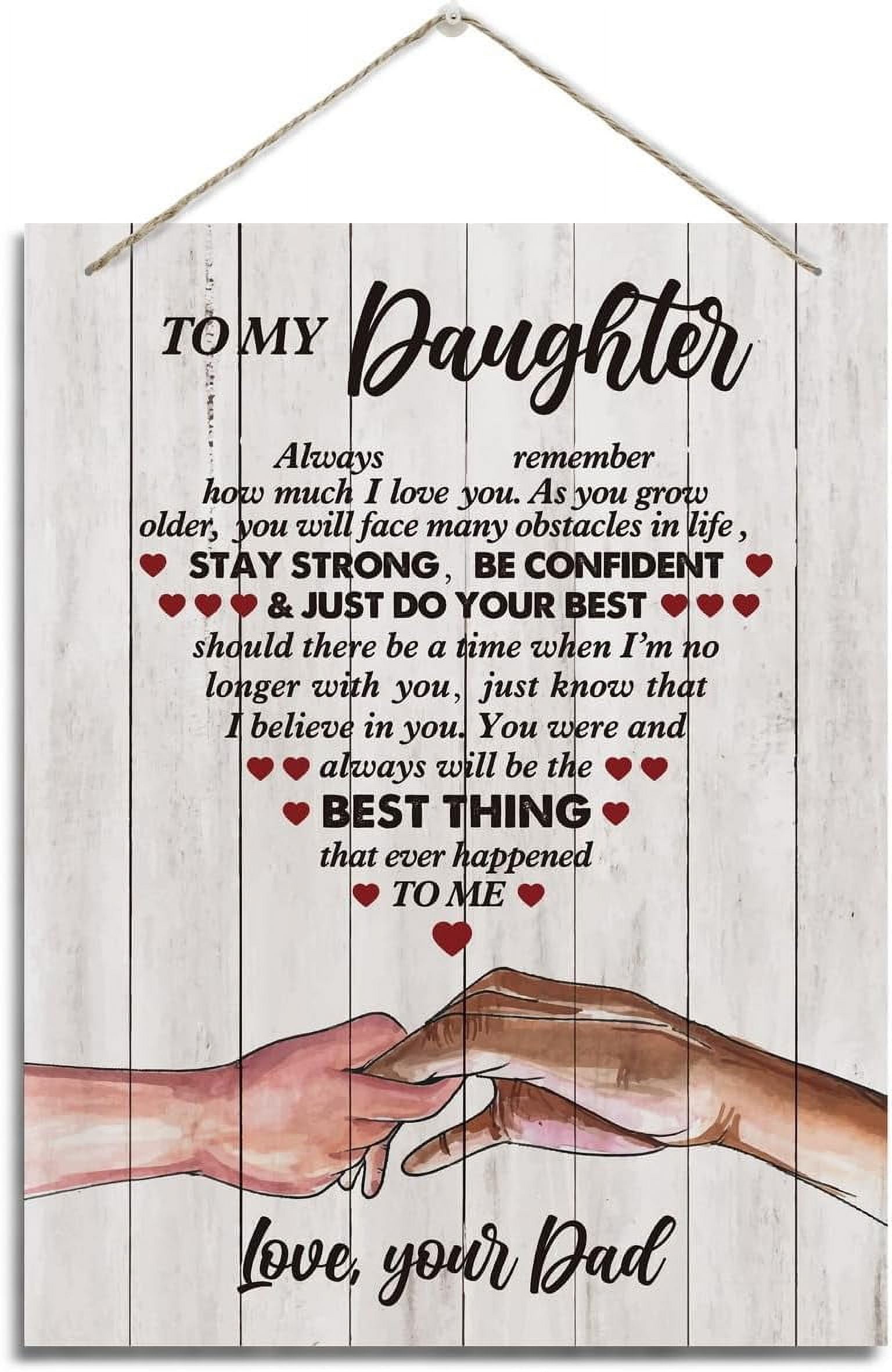 Wood Sign 8x10 Inch Daughter Gift Wall Decor Decorative Hanging Wood ...