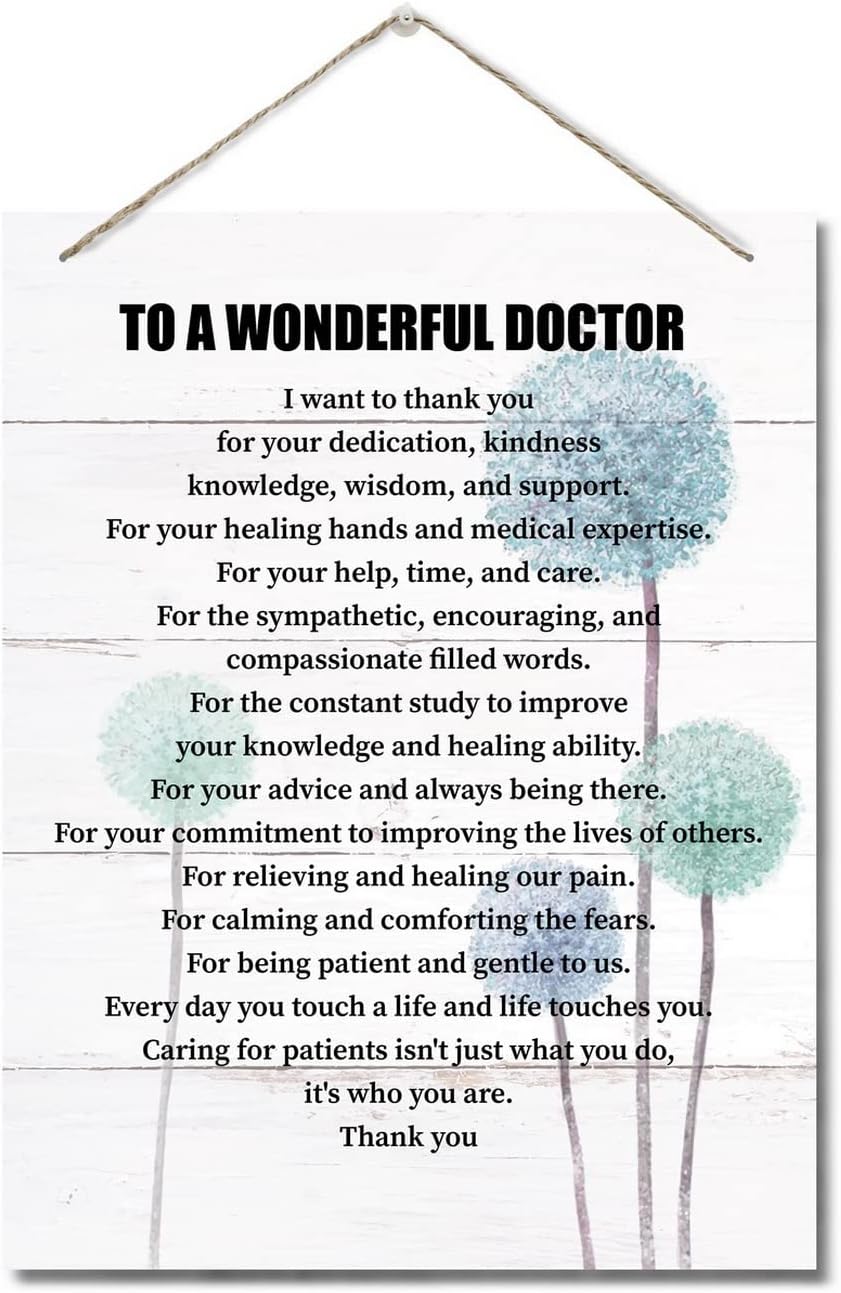 Wood Sign 8x10 Inch Doctor Gifts Wall Decor Sign A Wonderful Doctor ...