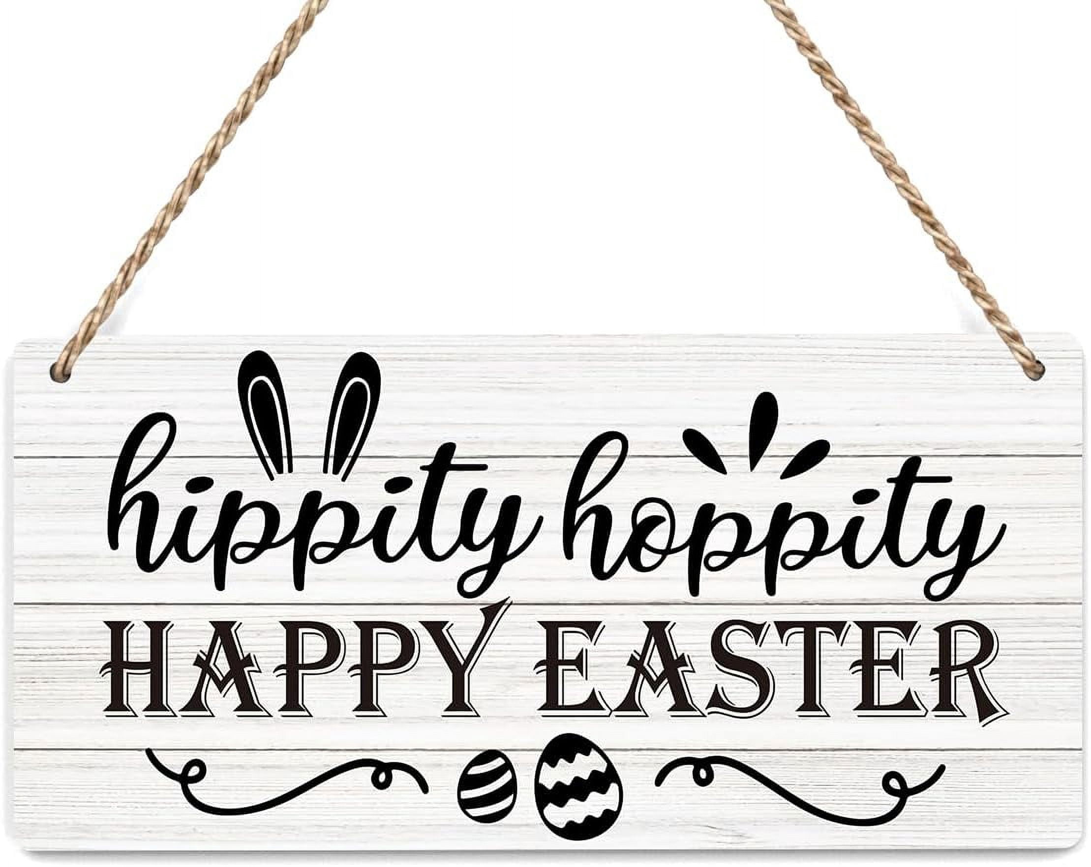 Wood Sign 5x10 Inch Easter Decorations Door Sign For Home Hippity ...