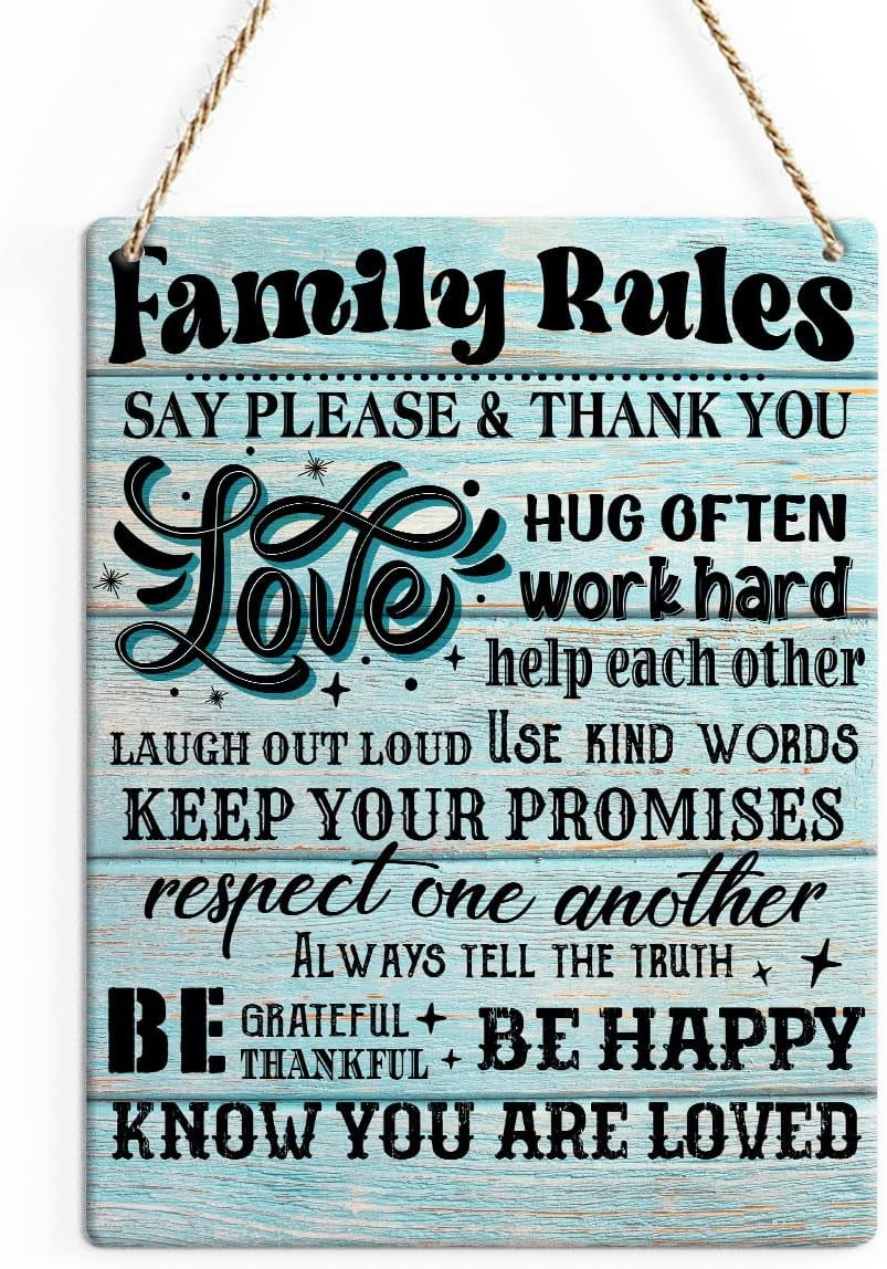 Wood Sign 8x10 Inch Family Rules Wood Signs Respect One Another Always ...