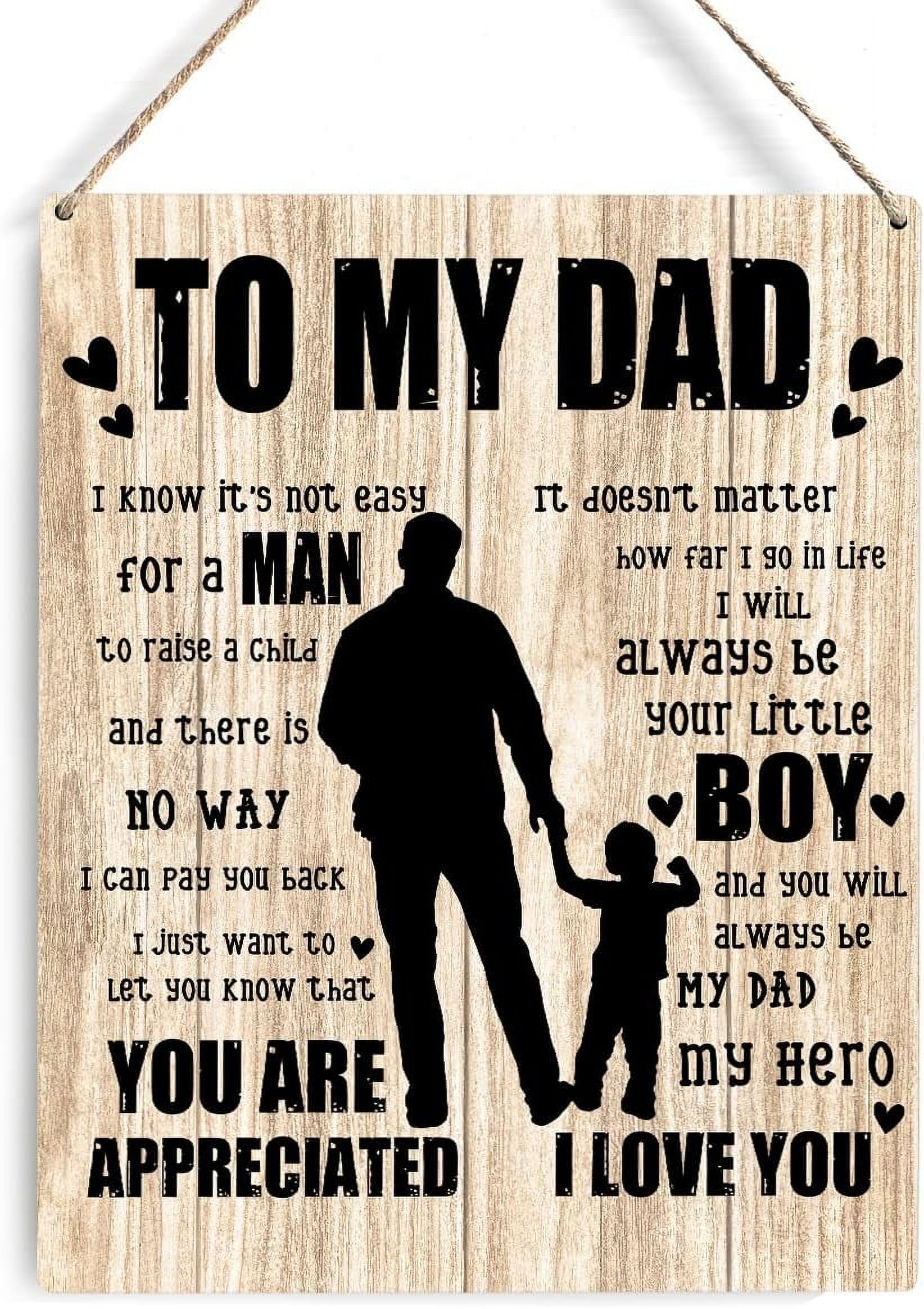 Wood Sign 8x10 Inch Farmhouse Father Quote Wooden Sign Wall Decor ...