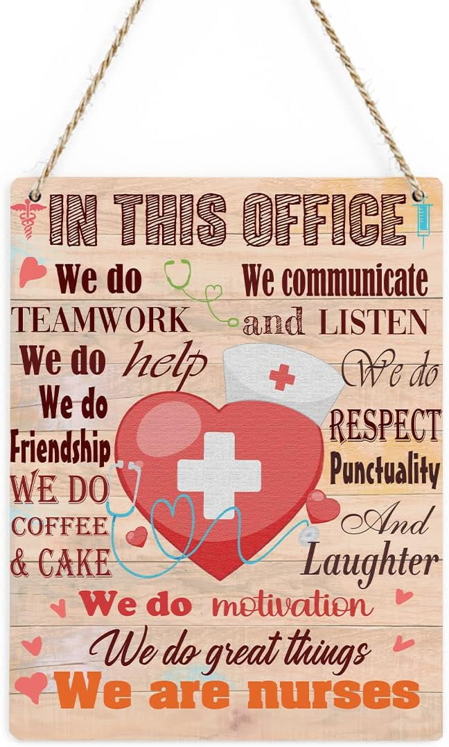 Wood Sign 8x10 Inch Farmhouse Nurse Office Wood Signs In This Office We ...