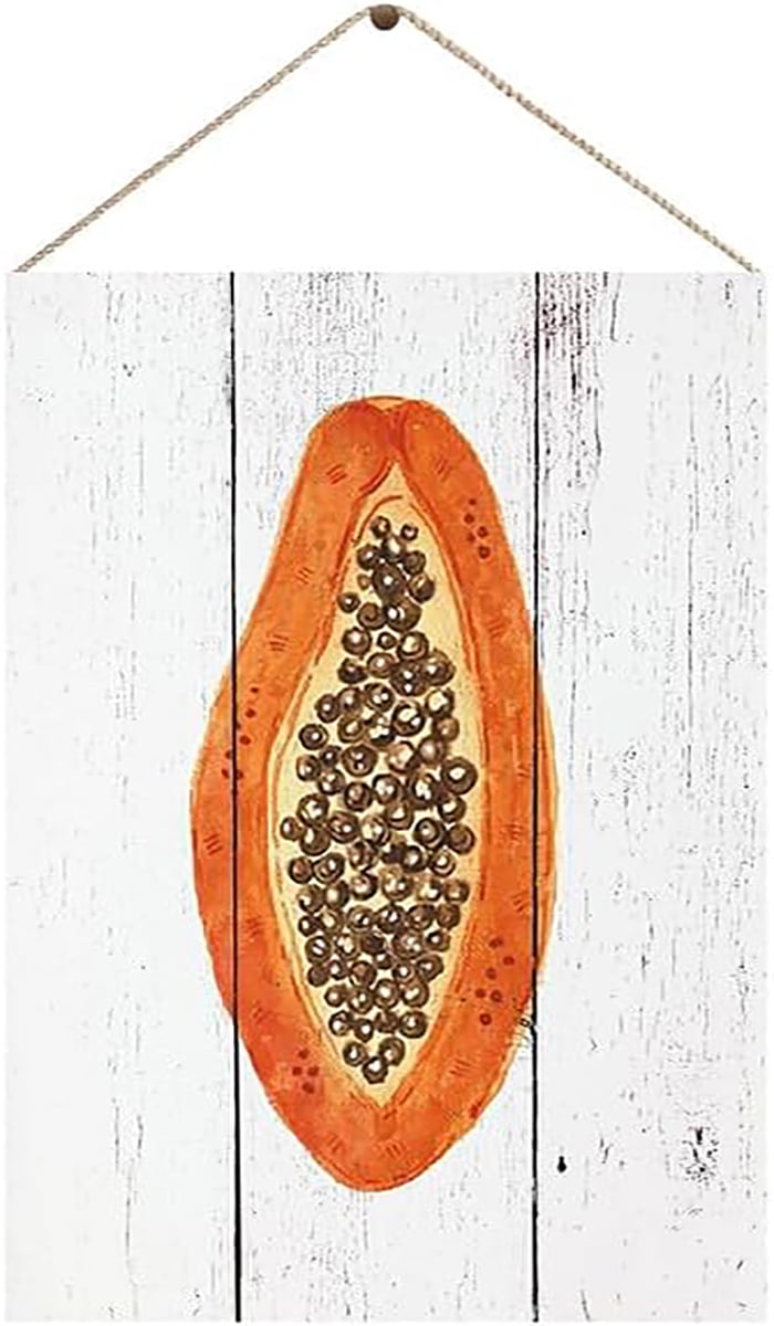 Wood Sign 8x10 Inch Funny Farmhouse Style Wood Sign Papaya Fruit ...