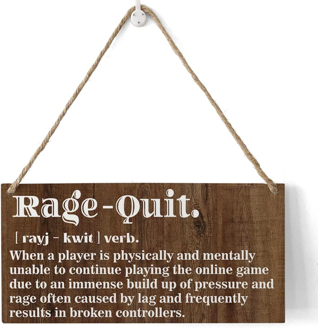 Wood Sign 5x10 Inch Funny Rage Quit Wooden Sign Wall Decor Rustic When ...