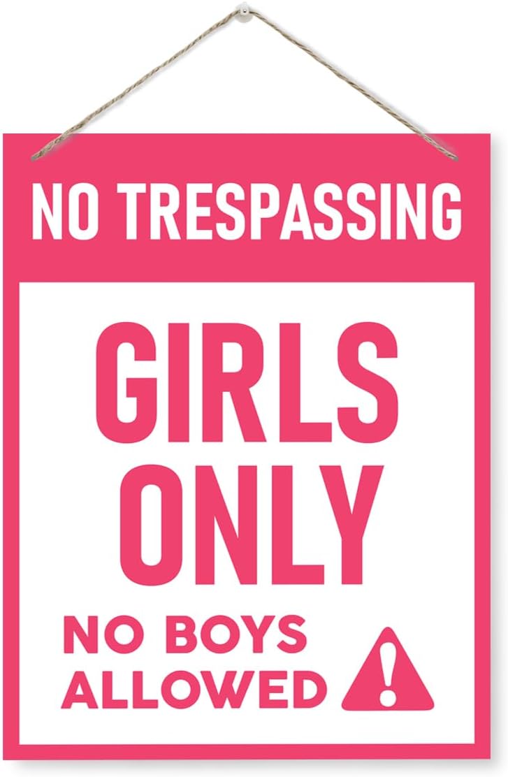 Wood Sign 8x10 Inch Girls Room Decor Girls Only Sign Rustic Hanging ...