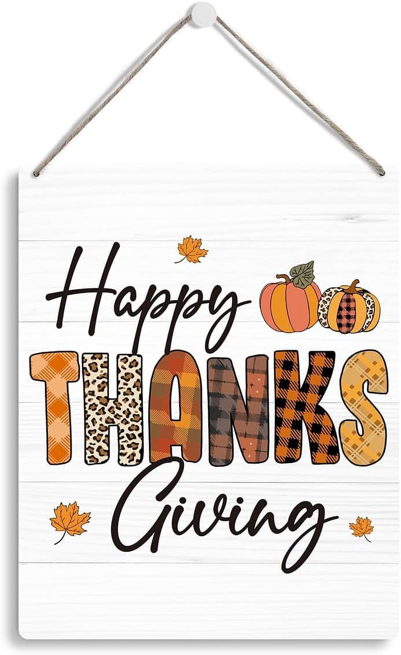 Wood Sign 8x10 Inch Happy Thanksgiving Wall Decor Pumpkin Decor ...