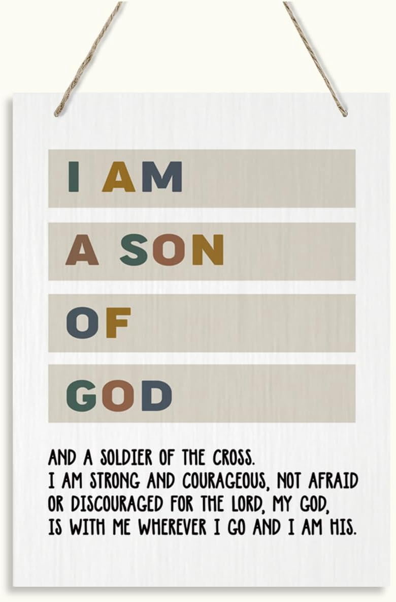 Wood Sign 8x10 Inch I Am A Son Of God Sign Son Room Decor Hanging ...