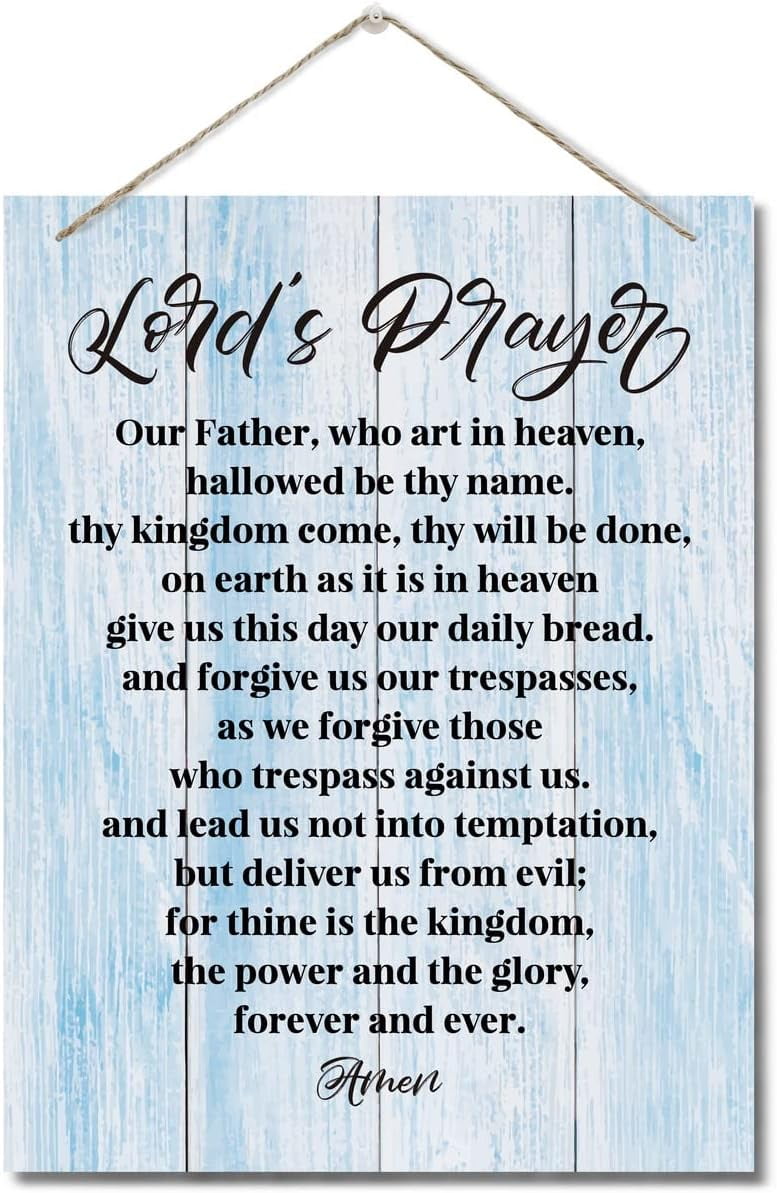 Wood Sign 8x10 Inch Inspirational Wood Art Signs Lord'S Prayer Wall ...