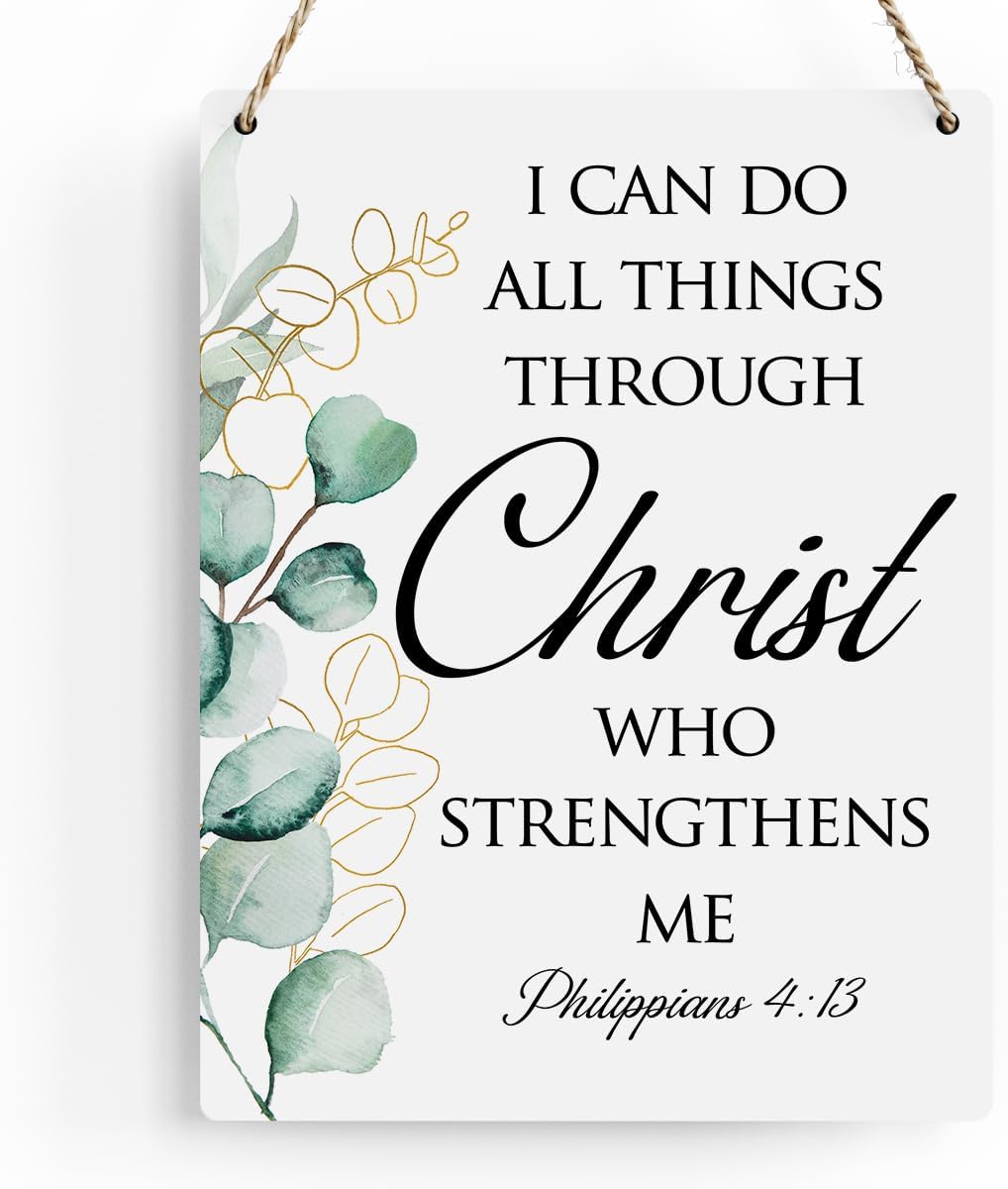 Wood Sign 8x10 Inch Inspirational Decor Philippians 413 Christian Gifts ...