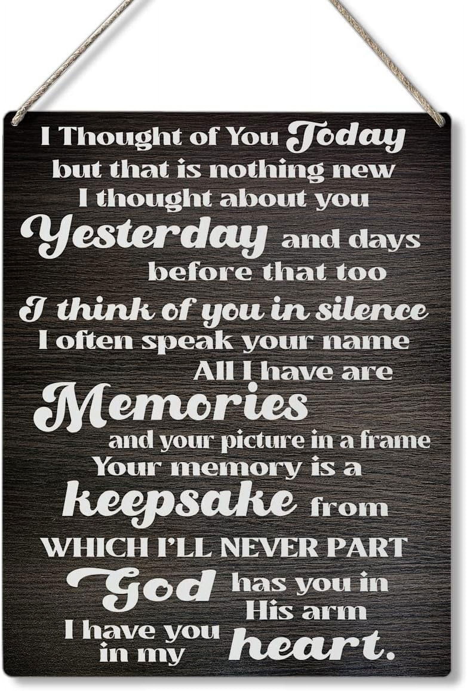 Wood Sign 8x10 Inch Inspirational Gift Signs I Thought Of You Today But ...