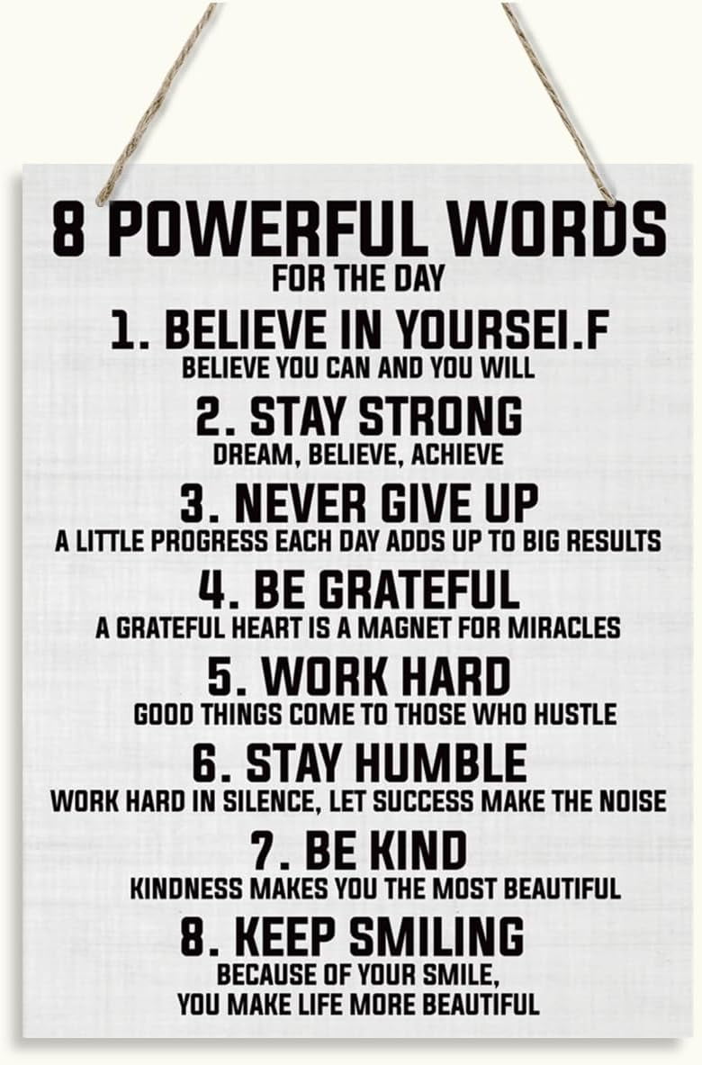 Wood Sign 8x10 Inch Inspirational Hanging Wooden Plaques Decor 8 ...