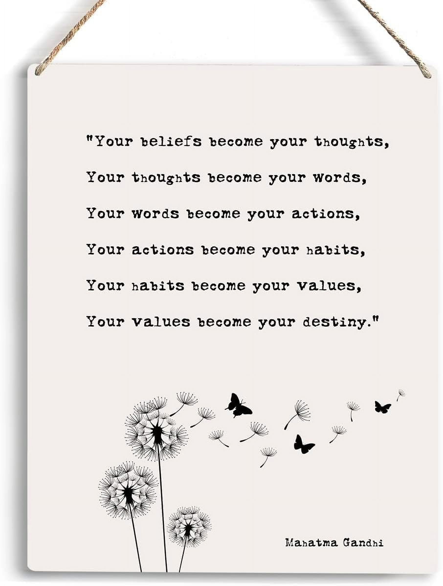 Wood Sign 8x10 Inch Inspirational Life Quote Sign Wall Art Your Beliefs ...