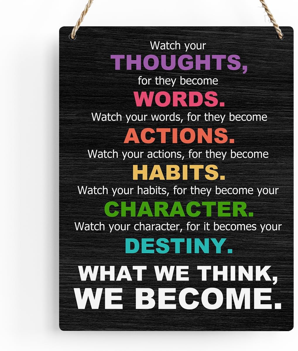 Wood Sign 8x10 Inch Inspirational Quotes Watch Your Words Wall Art ...