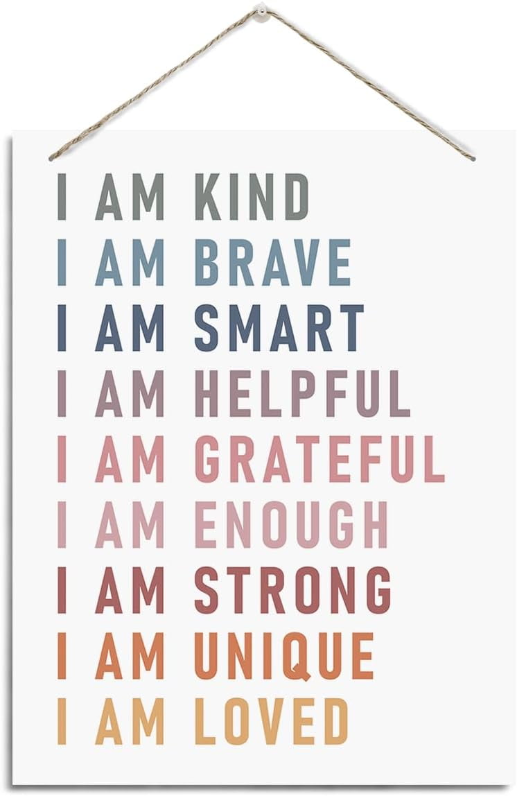 Wood Sign 8x10 Inch Inspirational Self Affirmations Sign Rustic Hanging ...