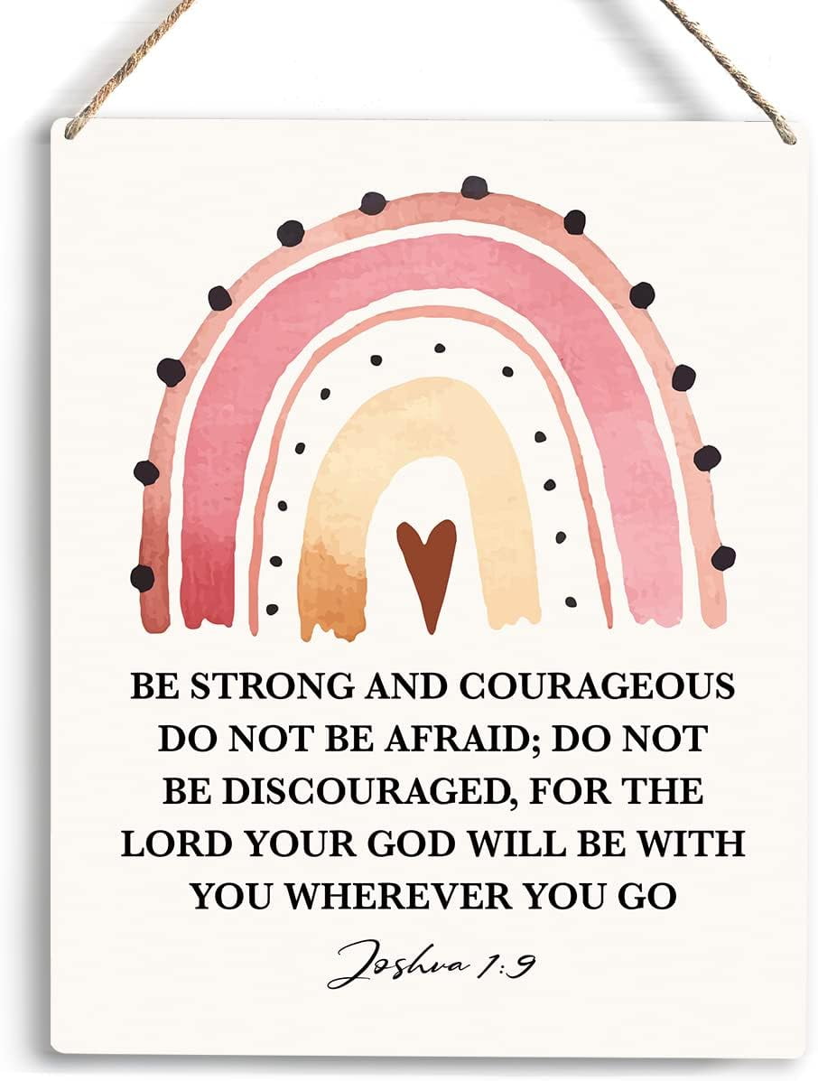 Wood Sign 8x10 Inch Inspirational Wall Art Be Strong And Courageous Do ...