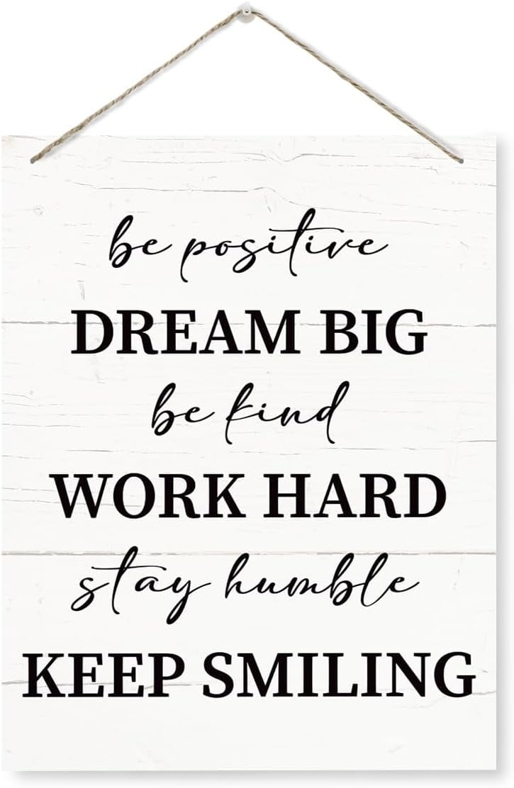 Wood Sign 8x10 Inch Inspirational Wood Sign Be Positive Dream Big Be ...