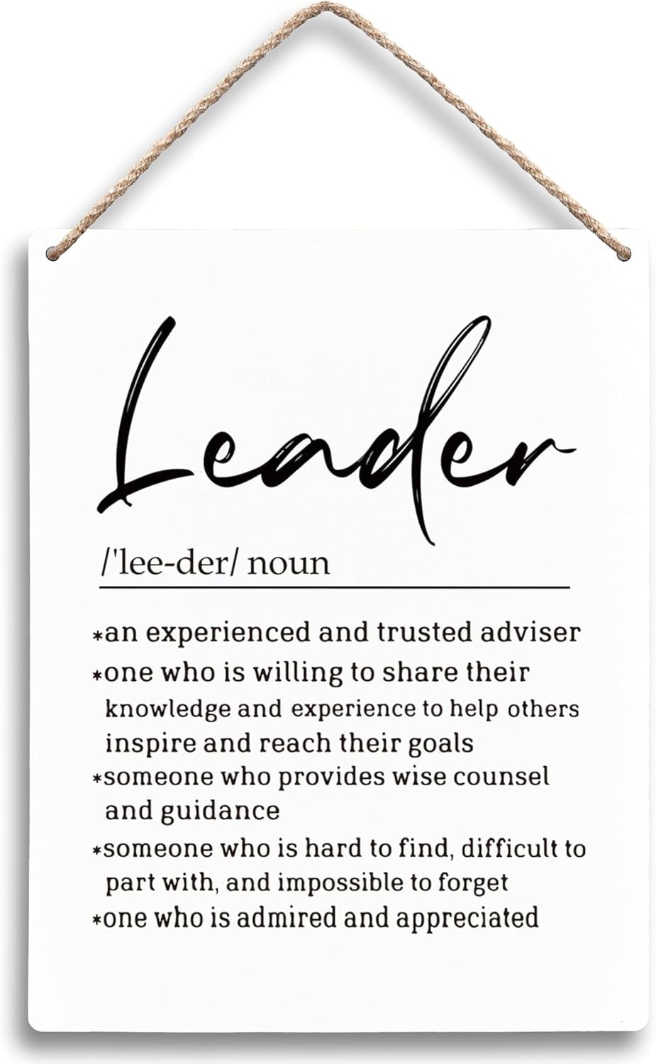 Wood Sign 8x10 Inch Leader Definition Wooden Signs Office Decor For ...