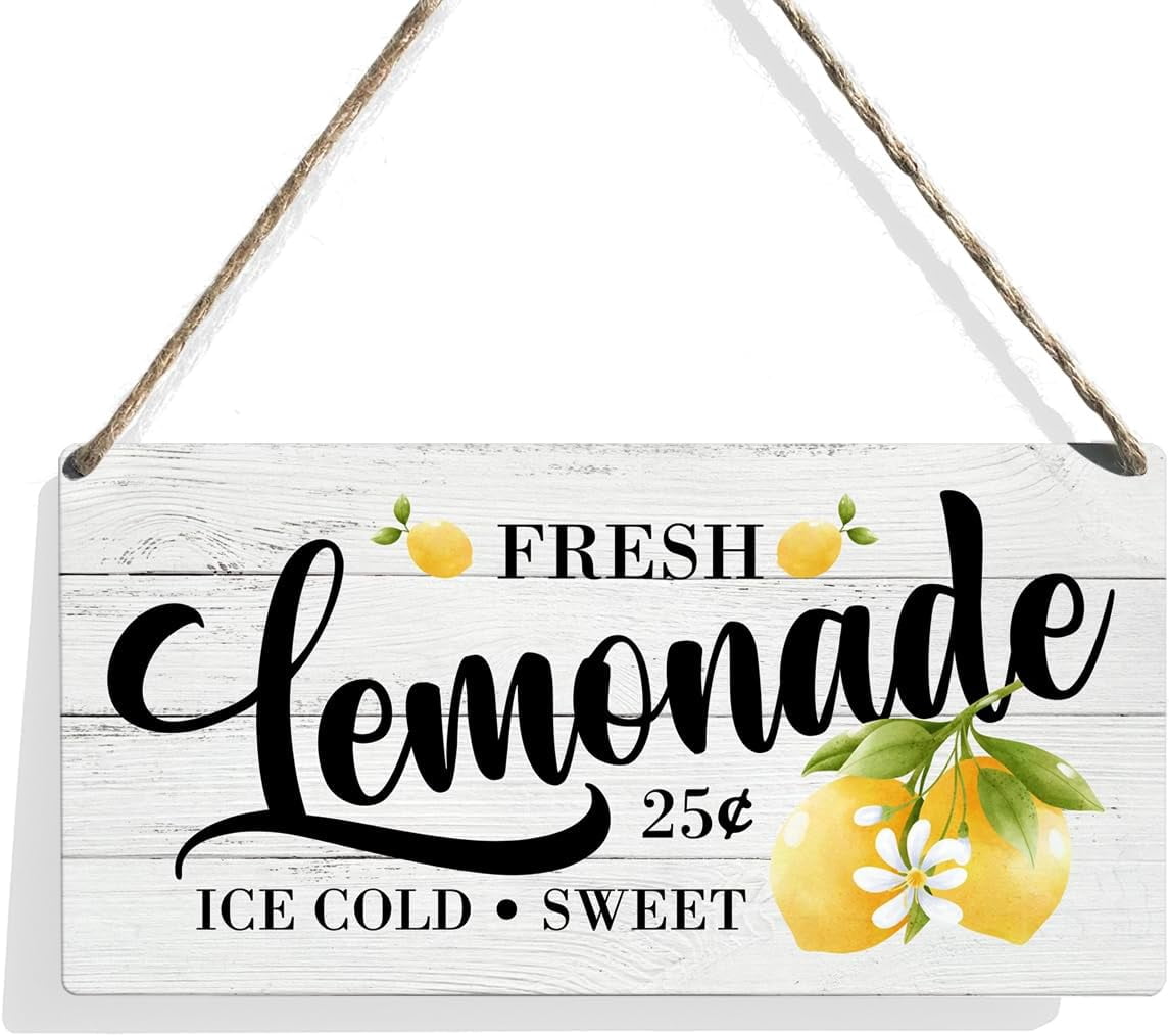 Wood Sign 5x10 Inch Lemon Wooden Rustic Signs Home Wall Decor Country ...