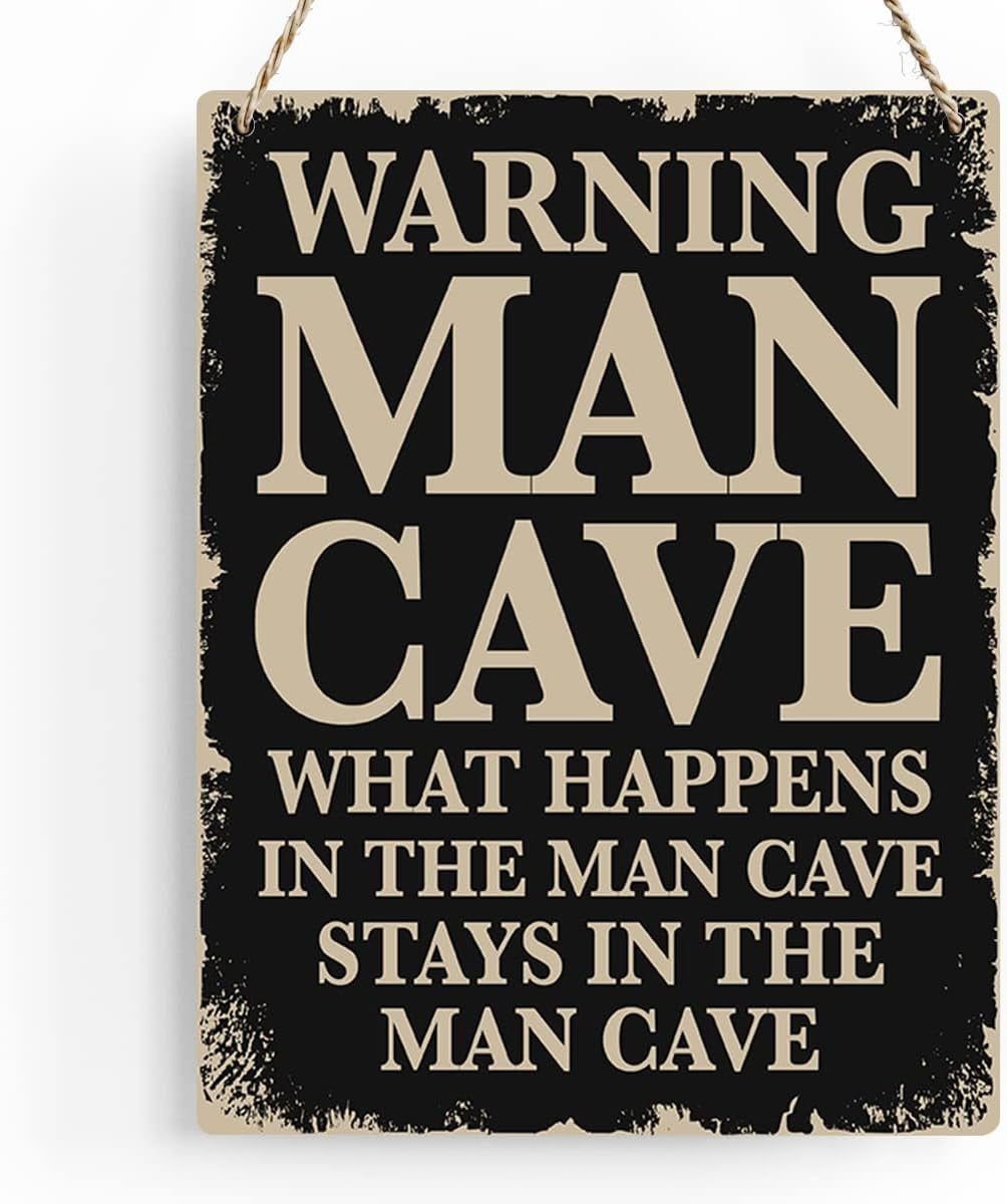 Wood Sign 8x10 Inch Man Cave Decor Man Cave Rules Wooden Wall Hanging ...