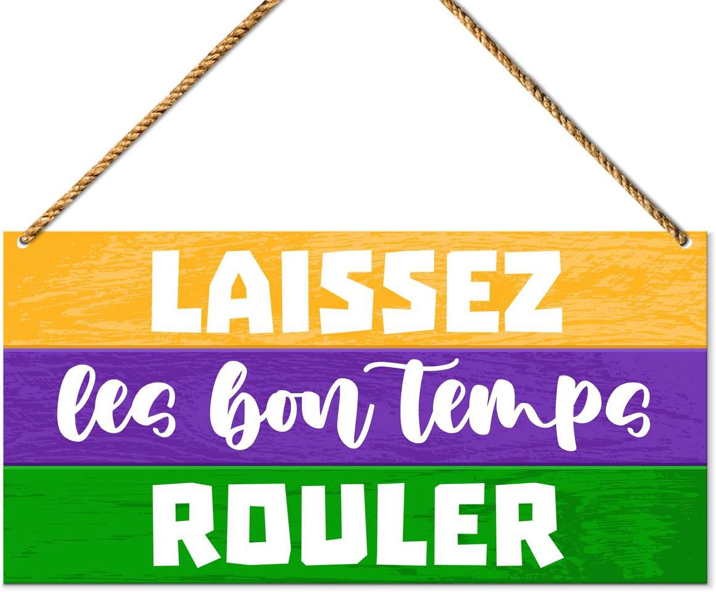 Wood Sign 5x10 Inch Mardi Gras Wall Decor Mardi Gras Sign Front Door ...