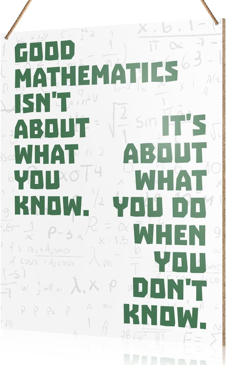 Wood Sign 8x10 Inch Math Classroom Wall Sign Decor Good Mathematics Isn ...