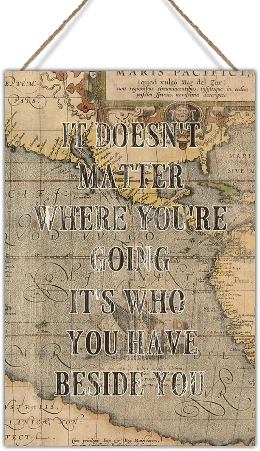 Wood Sign 8x10 Inch It Doesn'T Matter Where You'Re Going Wall Art Decor ...