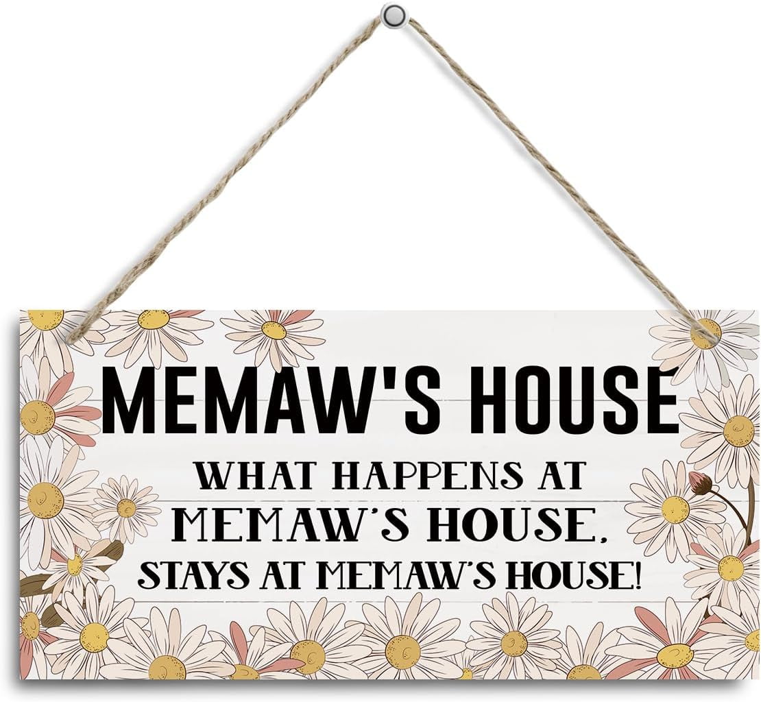 Wood Sign 8x10 Inch Memaw'S House Sign Memaw Home Decor Gift Gift For ...