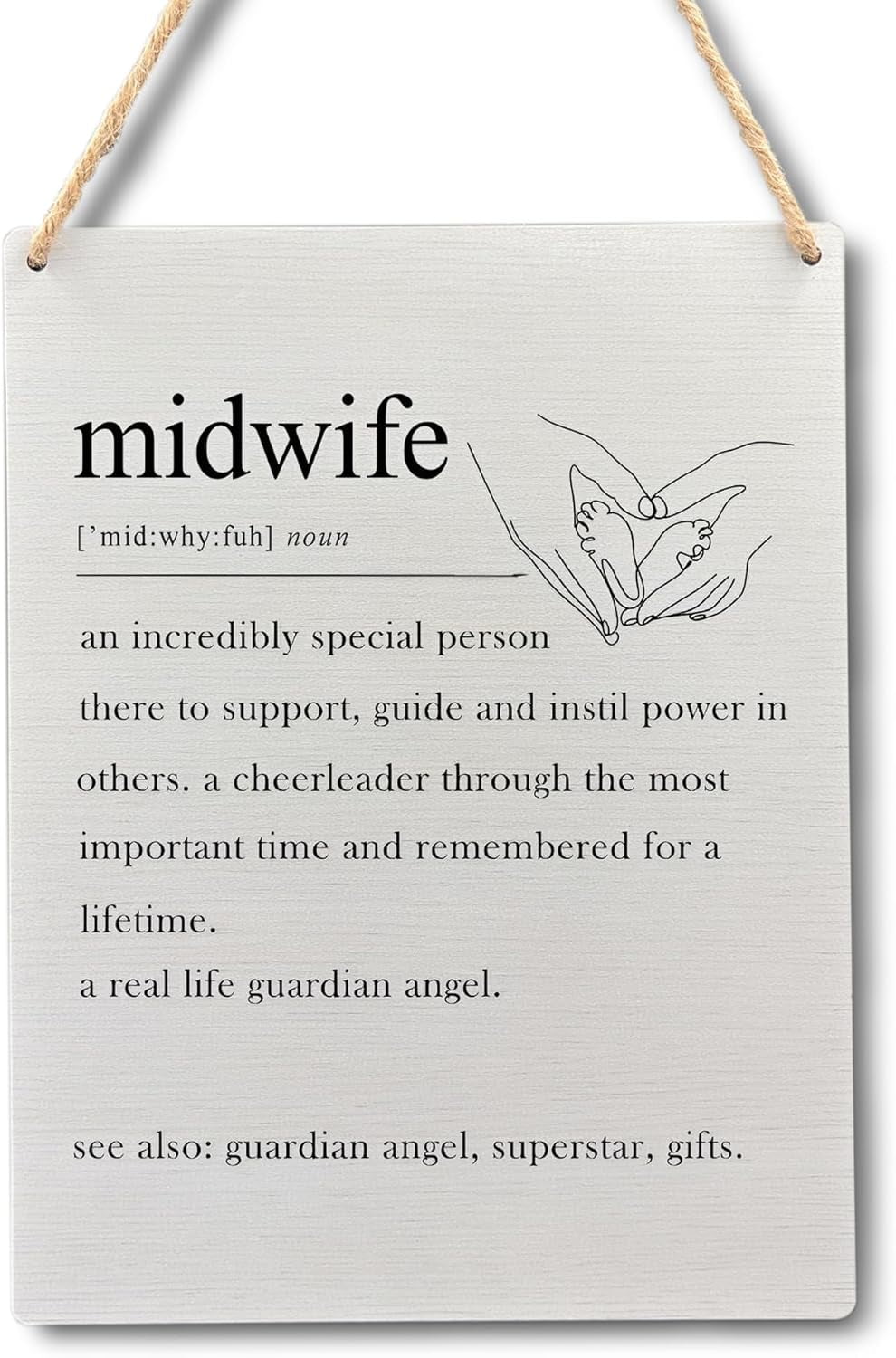 Wood Sign 8x10 Inch Midwife Gifts Wall Art Midwife Definition Wood ...