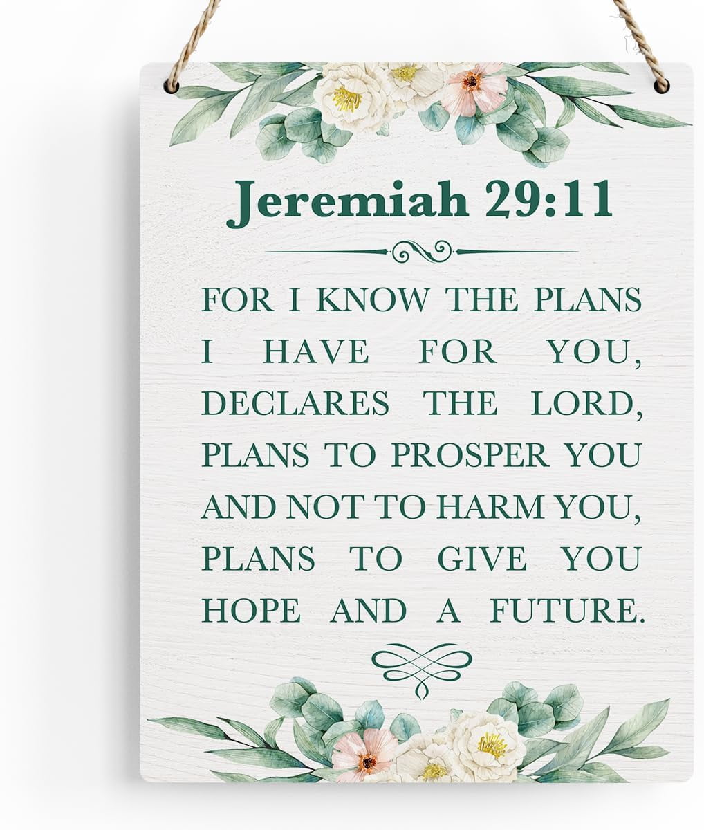 Wood Sign 8x10 Inch Motivational Scripture Wall Art Bible Verses ...